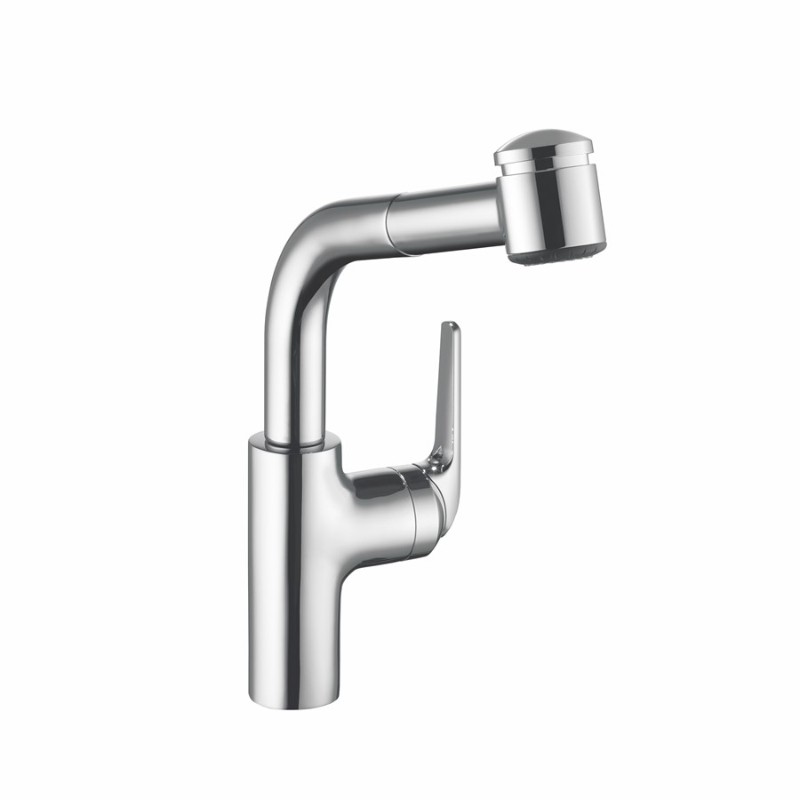 KWC Domo Single-hole Kitchen Faucet with pull-out Spray - Side Lever ...