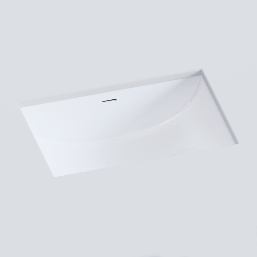 Smith 19" Traditional Square Undermount Basin (Semi-Gloss White) | SKU ...