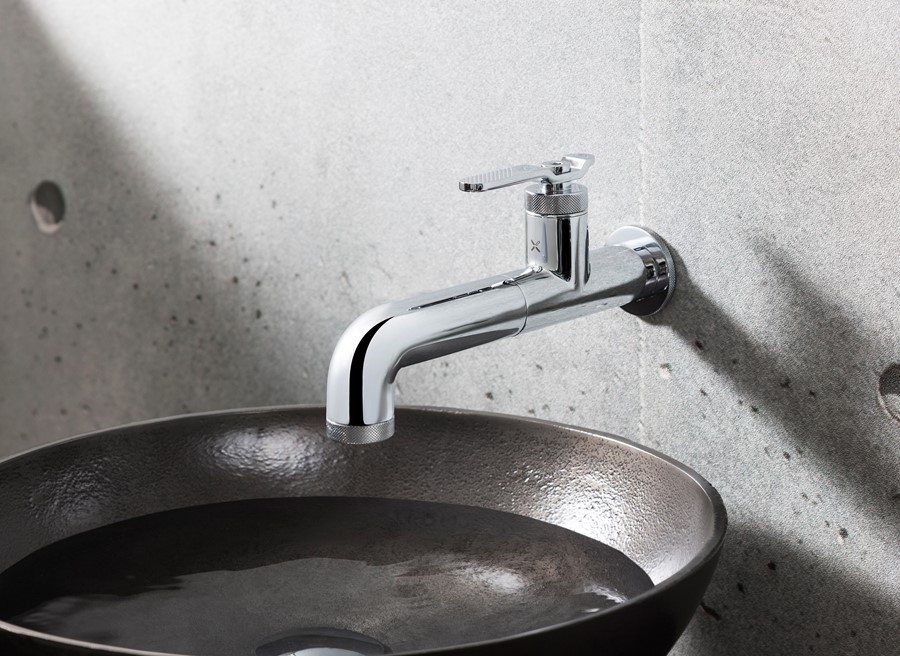 UNION Single Hole Wall Mount Basin Bathroom Faucet with Lever Handle ...